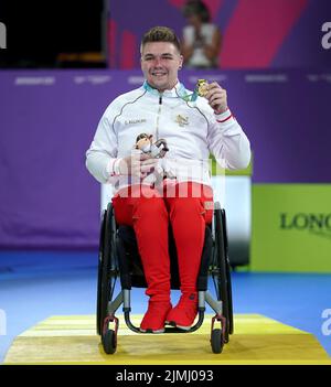 Gold medalist England's Jack Hunter-Spivey celebrates during the Men's ...