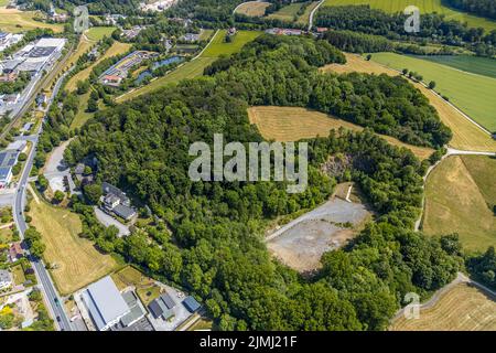 Aerial view, Balver cave, venue event cave, Balve, the Sauerland region ...