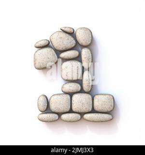 Pebble font Number 1 ONE 3D Stock Photo - Alamy