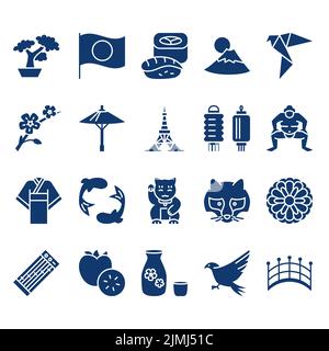 Sumo fighter icon set in flat and line style. Traditional Japanese ...