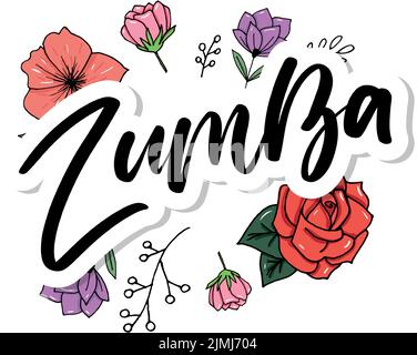 Zumba dance studio text. Calligraphy word banner design. Aerobic ...