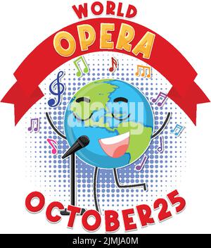 World Opera Day Banner Concept Vector illustration Stock Vector Image ...