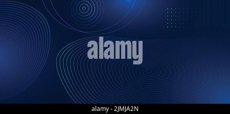 futuristic wave line particle backgrond with neon blue color gradient ...