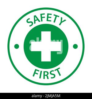 Safety first banner design on white background, vector illustration ...