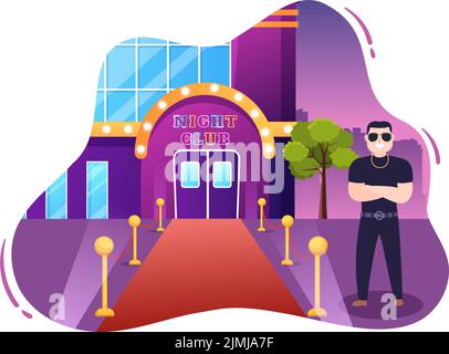 Cocktail bar entrance cartoon vector illustration Stock Vector Image ...