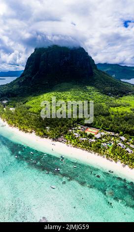 Aerial view, le Morne mountain, Mauritius, Africa Stock Photo - Alamy