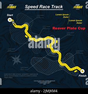 Dark blue and yellow colour race map Stock Vector Image & Art - Alamy