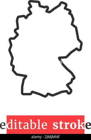 Germany map line, linear thin vector. Germany simple map and flag Stock ...