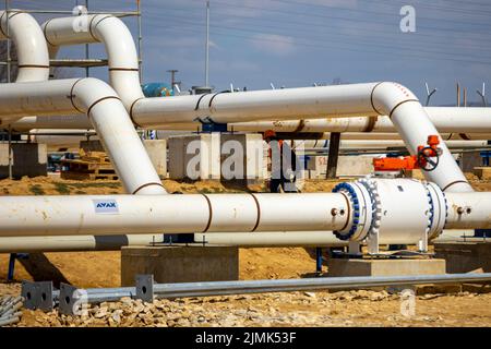 Construction site of an interconnected natural gas transmission ...
