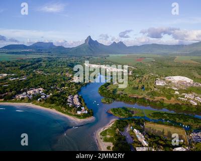 fishing boats resting at Tamarin Bay Mauritius island Indian Ocean ...