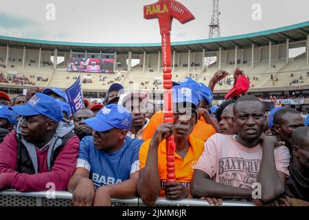 Nairobi, Kenya. 6th Aug, 2022. Martha Karua of the Azimio la Umoja one Kenya speaks during the ...
