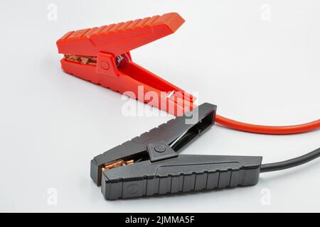 Electrical connectors with clamps for portable car jump starter ...