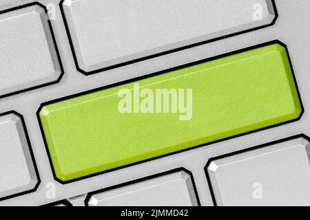 Green blank enter key on keyboard background Stock Photo - Alamy