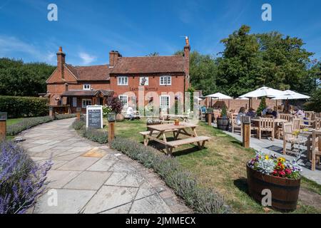 The Leather Bottle pub in Mattingley, Hampshire, England, UK, an old ...