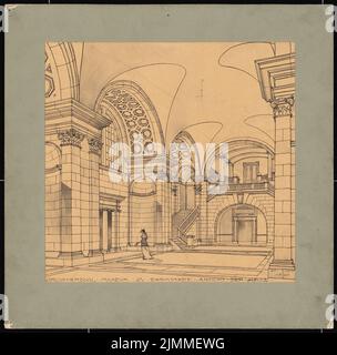 Messel Alfred (1853-1909), Grand Ducal Museum in Darmstadt. Execution ...
