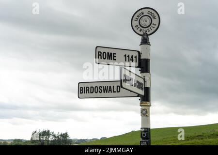 Country distance sign, showing the direction and distance to countries ...