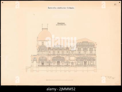 Stahn Otto (1859-1913), embassy hotel (1882): Grundriss eG. Pencil and ...