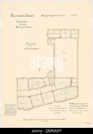 Koppen, garrison casino, Kassel (1901-1903): floor plan KG 1: 100 ...