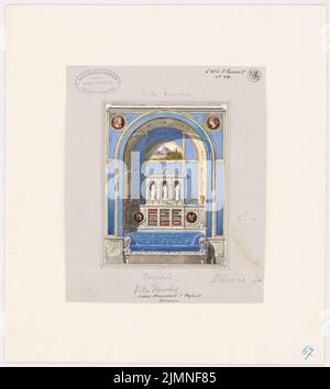 Lucae Richard (1829-1877), Villa (1876): View, floor plan. Ink on paper ...