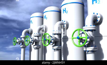 H2 Hydrogen Gas Tank Stock Photo - Alamy