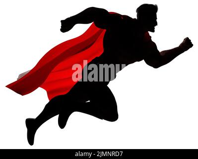 Superhero Running Isolated Silhouette 3D Render 3 Stock Photo - Alamy
