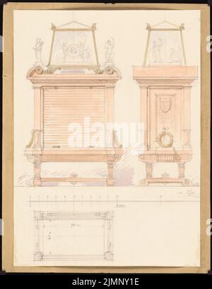 Lange Emil (1841-1926), cabinet with showcase (without dat.): View ...