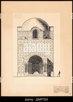 Müller Emil, Princely Grave (1903): Perspective view. Tusche watercolor ...