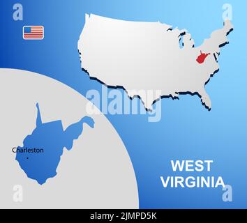 Virginia flag icon set. American state pennant in official colors and ...