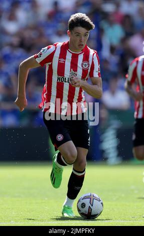 Aaron Hickey of Brentford - Leicester City v Brentford, Premier League ...