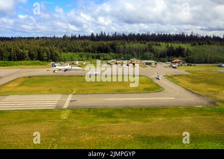 Masset, British Columbia, Canada - June 3, 2022: An aerial view of the ...