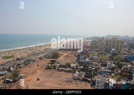 Aerial view of slum in chennai,marina beach Stock Photo - Alamy