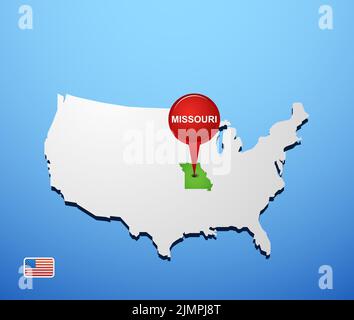 Label with map of Missouri Stock Photo - Alamy