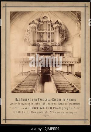 Meyer Albert, Parochial Church in Berlin (before 1884): Interior view ...