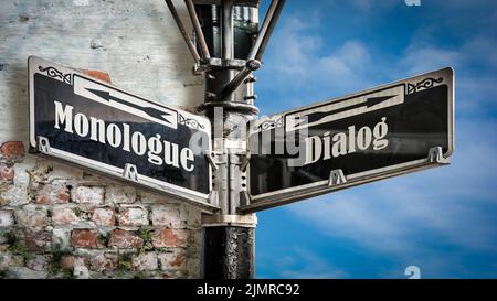 Street Sign the Direction Way to Dialog versus Monologue Stock Photo ...