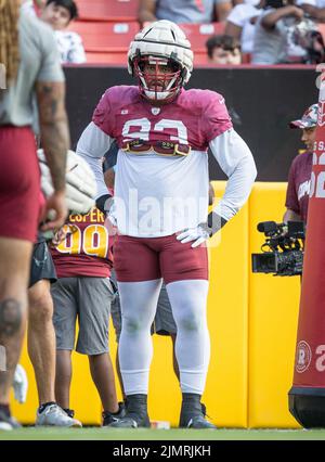 Washington Football Team's Jonathan Allen (93) hugs Defensive Line ...