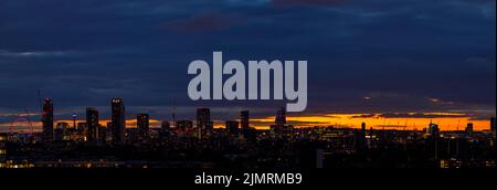 Dramatic panoramic view of the Elephant and Castle area, BT Tower in ...