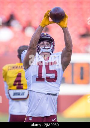 Washington Commanders wide receiver Dax Milne (15) walks to practice at ...