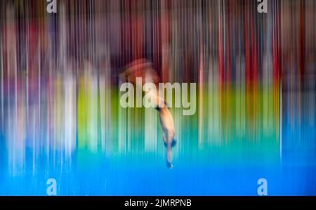 Malaysia’s Bertrand Rhodict Anak Lises in action during the Men’s 10m ...