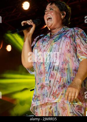 French Canadian singer-songwriter Ariane Moffatt performs on stage in ...