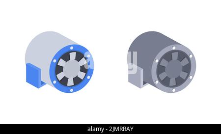 Diagonal electric fan vector illustration on white background Stock ...