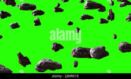 Asteroids with green screen Stock Photo - Alamy
