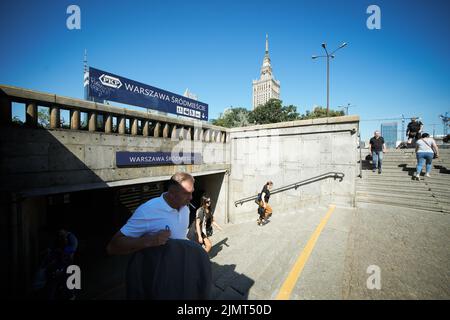 The Warszawa Srodmiescie train station is seen from the central train ...