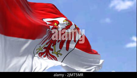 The flag of Brandenburg waving in the wind on a clear day Stock Photo ...