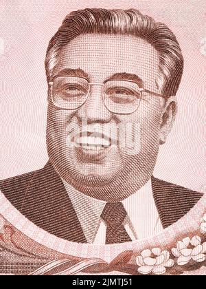 North Korean Prime Minister Kim Il Sung, left, is greeted by Indonesian President Sukarno, right ...