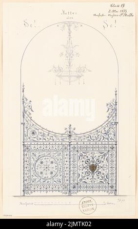 Stubbe Paul (1849-1874), wrought-iron gate. Monthly competition May ...