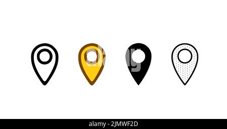 GPS navigation icon in outline style isolated on white background Stock ...