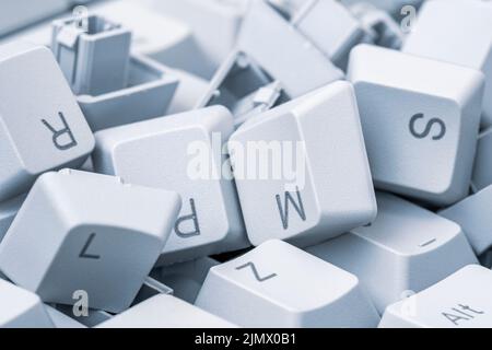 Macro view of a heap of computer keyboard keys Stock Photo - Alamy
