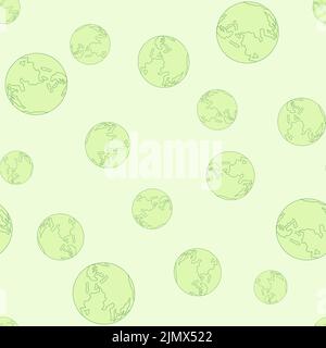 Planet earth engraved seamless pattern. Vintage sphere of world in hand ...