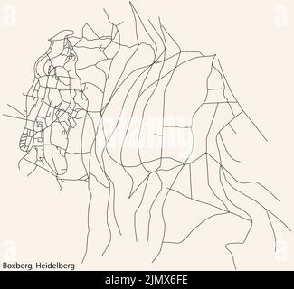 Street roads map of the BOXBERG DISTRICT, HEIDELBERG Stock Vector Image ...