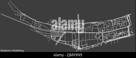 Street roads map of the BERGHEIM DISTRICT, HEIDELBERG Stock Vector ...